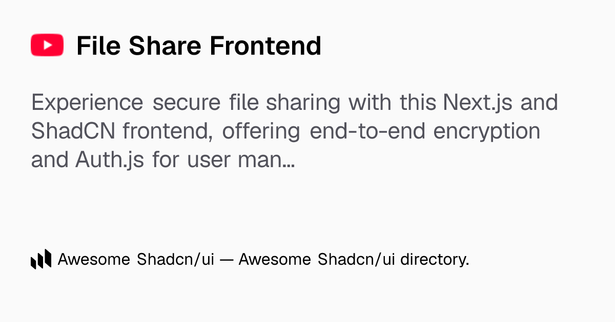 File Share Frontend: Next.js frontend for encrypted file exchange with ...