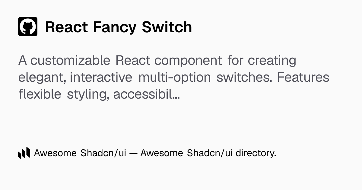 React Fancy Switch: Elegant, interactive React switch for versatile ...