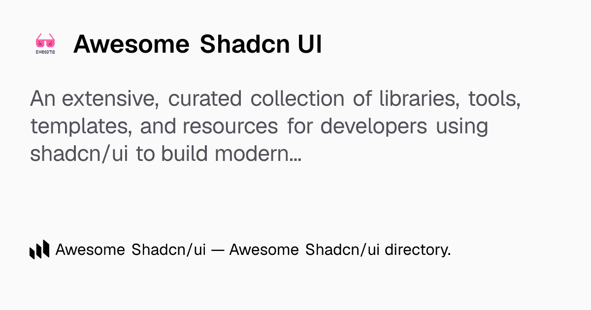 Awesome Shadcn UI: Your ultimate curated guide to the shadcn/ui ...