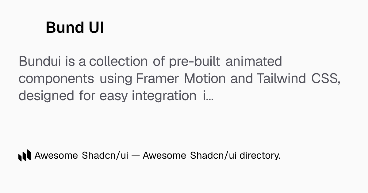 Bund UI: Elevate your UI with animated Tailwind CSS & Framer Motion ...