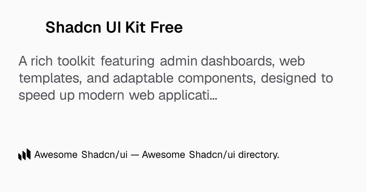 Shadcn UI Kit Free: Shadcn UI Kit: Accelerate your projects with pre ...
