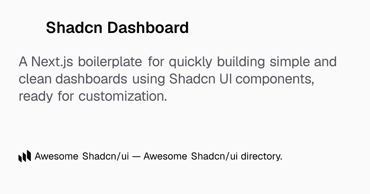 Shadcn Dashboard: Launch Your Next.js Shadcn Dashboard with This ...