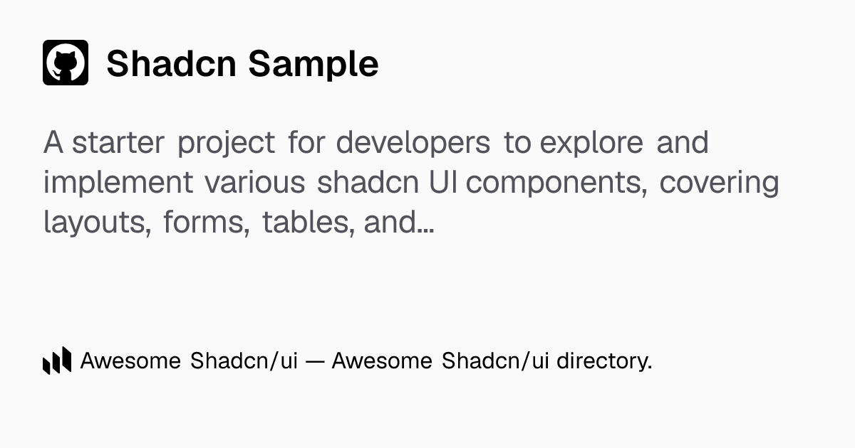 Shadcn Sample: Shadcn Sample: Your Playground for Mastering UI ...
