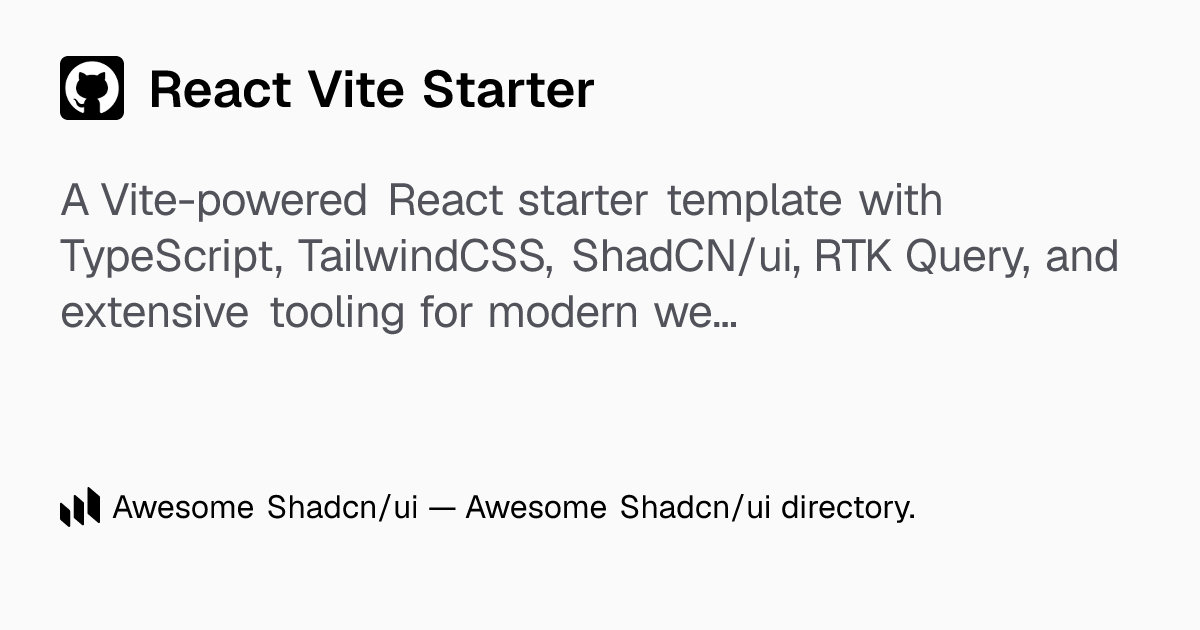 React Vite Starter: Launch React projects swiftly with this feature ...
